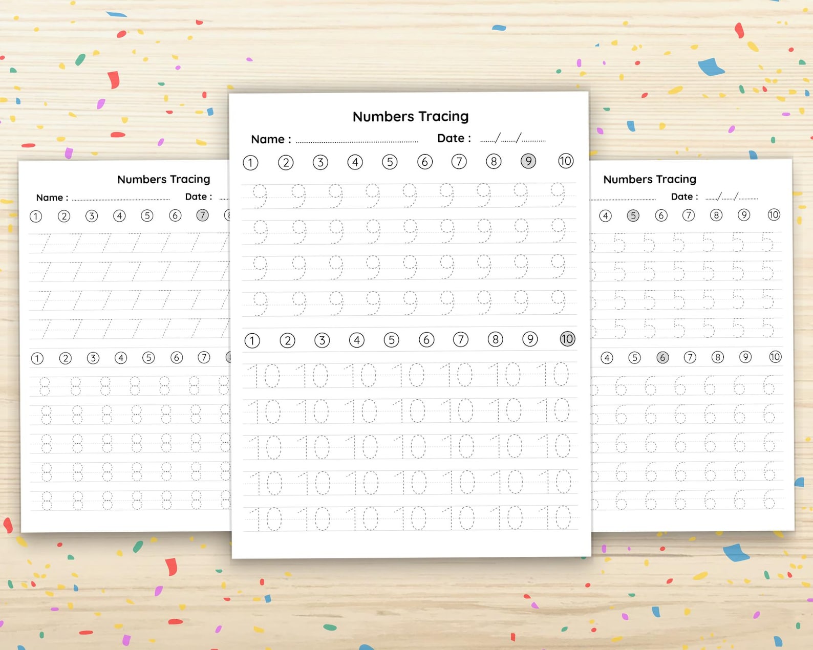Number Tracing Worksheets | 1–10 Printable | Preschool, Pre-k ...