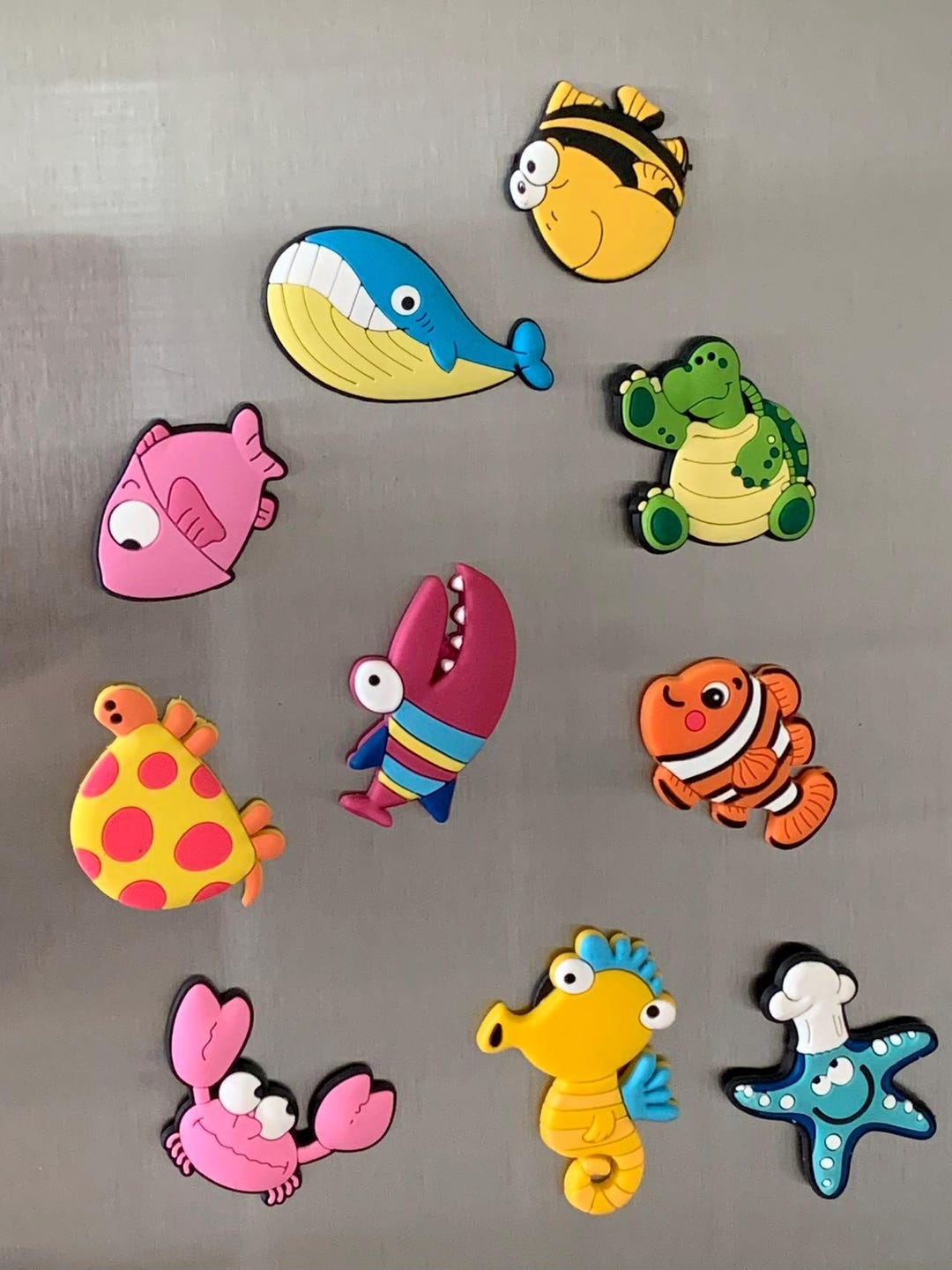 Ocean Animal Silicone Fridge Magnets Set of 10 - Educational Toys for ...