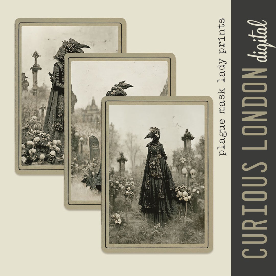 Victorian Mourning Art Spooky Digital Art Plague Mask Haunted Decor ...