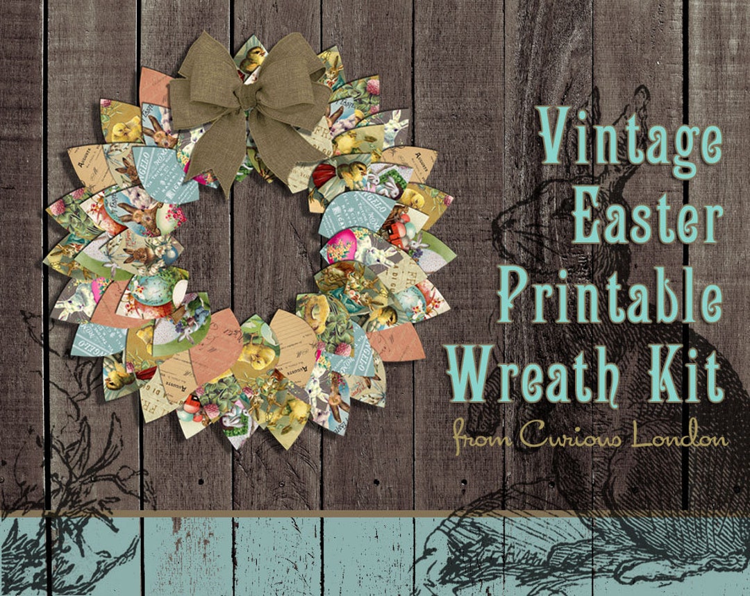 Printable Vintage Easter Instant Download Papercrafting Wreath - Etsy