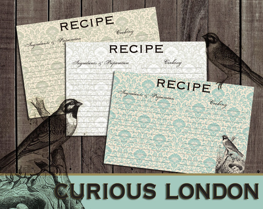 Bird Recipe Cards | Vintage Kitchen | Cooking & Baking Gift | From the ...