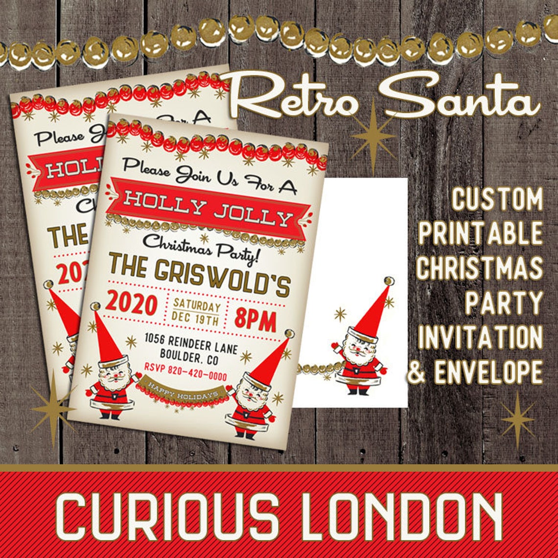 Christmas Party Invitation I Custom Printable Holiday Invites - Etsy