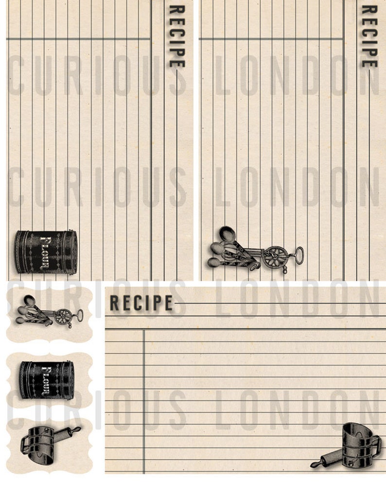 Printable Instant Download Vintage Style Old Fashioned Recipe - Etsy