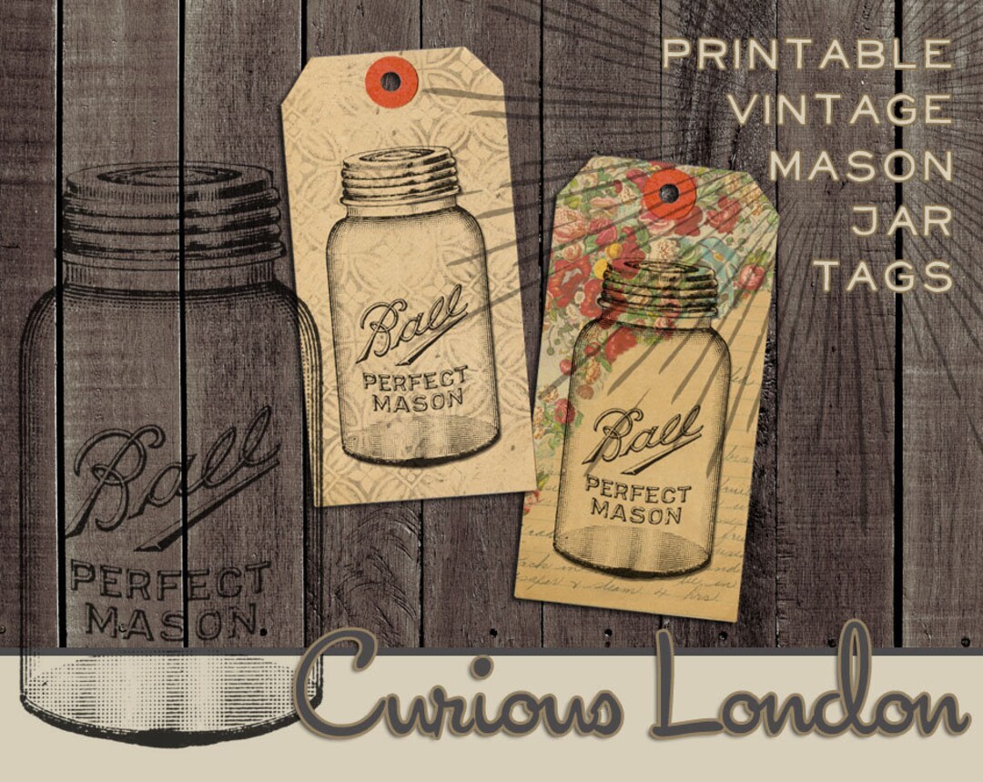 Mason Jar Gift Tags | Digital Gift Tags | Farmhouse Kitchen | Printable ...