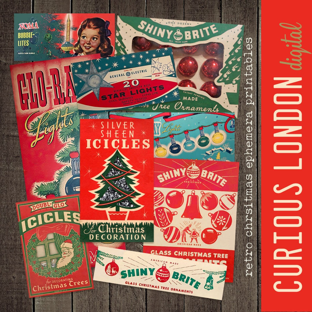 Shiny Brite Ephemera I Vintage Christmas Digital Download I Junk ...