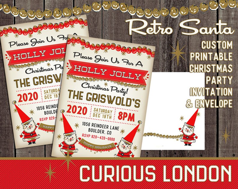 Christmas Party Invitation I Custom Printable Holiday Invites - Etsy