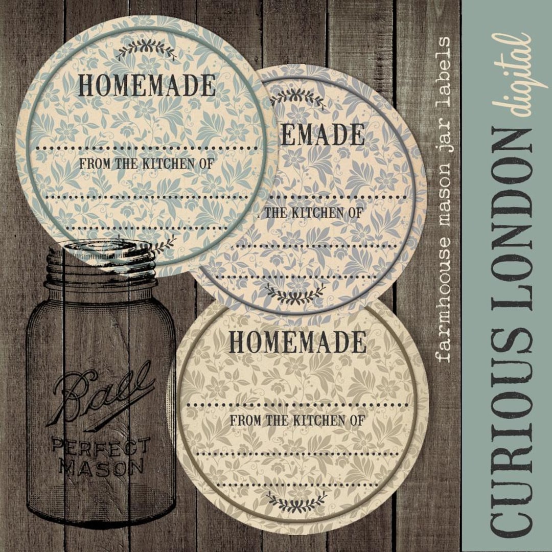 Vintage Mason Jar Labels: Shabby Chic Farmhouse Canning Stickers ...
