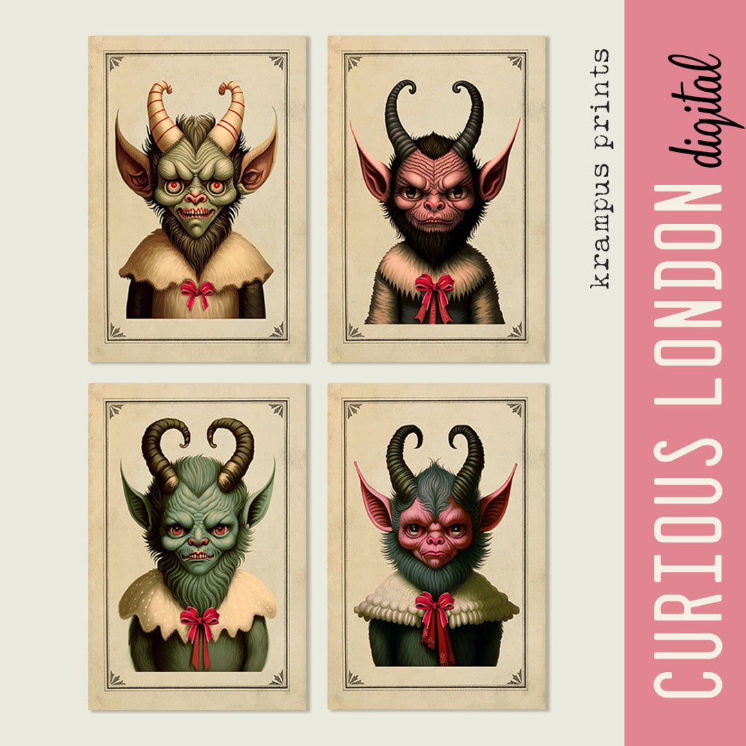 Cute Krampus Prints Printable Krampus Art Vintage Christmas - Etsy