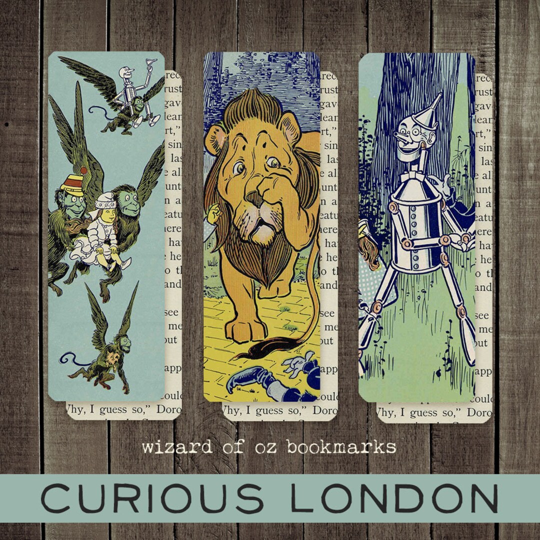 Wonderful Wizard of Oz Bookmarks L Frank Baum Bookmark Set Yellow Brick ...