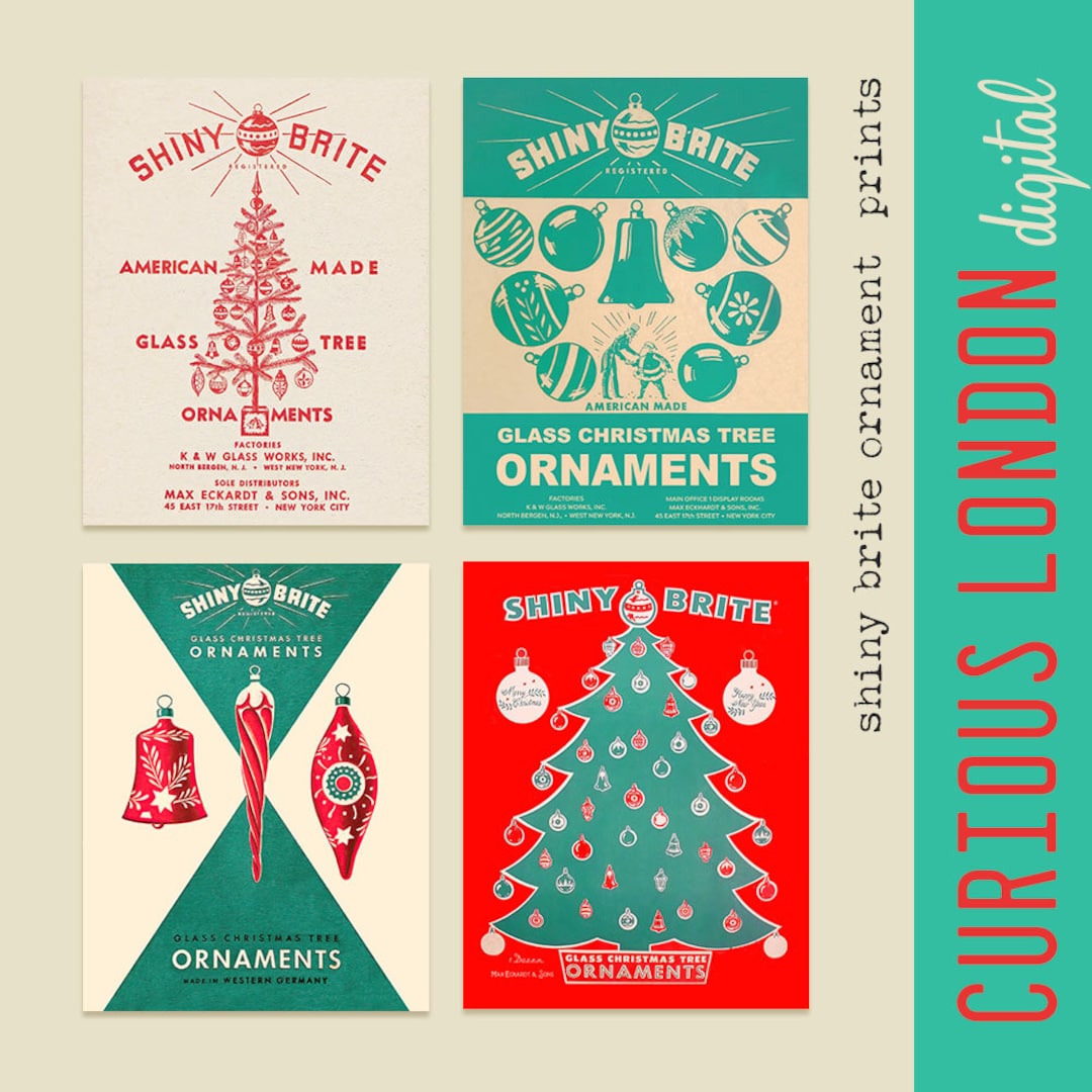 Retro Shiny Brite Christmas Ornament Box Prints (digital Download) - Etsy