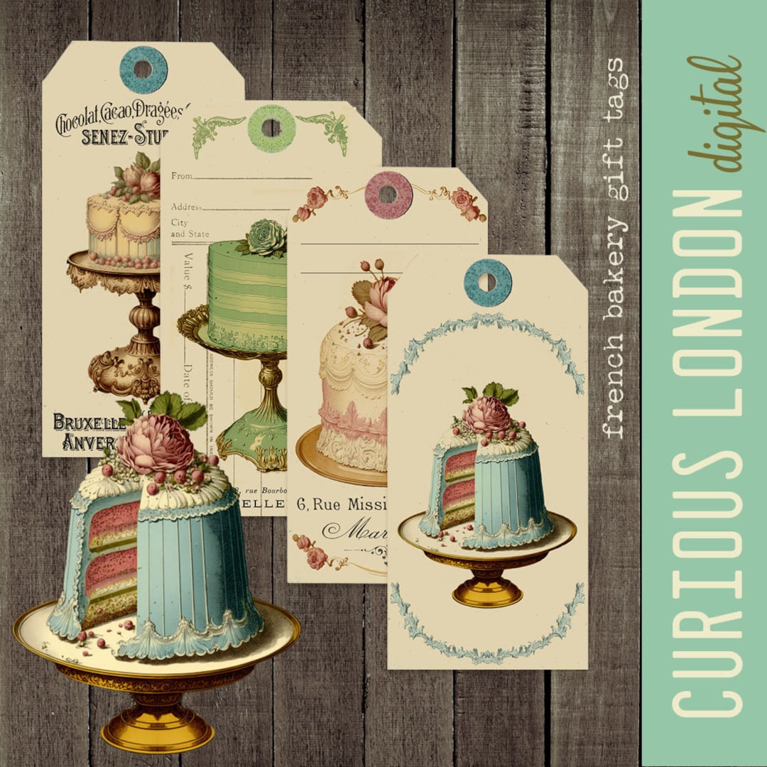 Bakery Gift Tags | French Patisserie | Fancy Cakes | Digital Tags ...