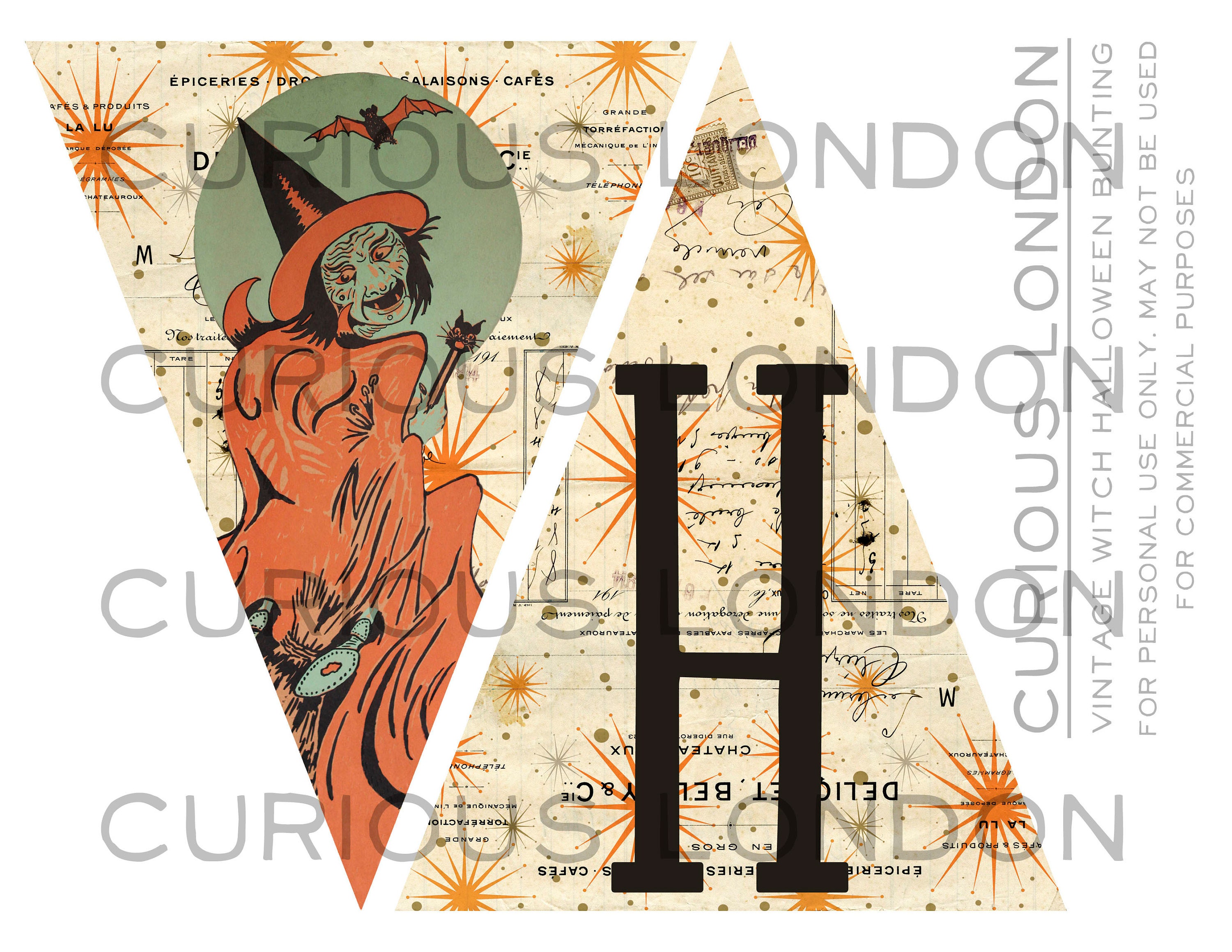 Printable Vintage Halloween Witch Party Instant Download | Etsy