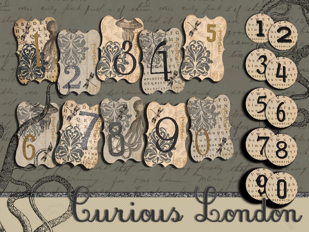 Scrapbook Elements | Printable Numbers | Instant Download | Junk ...