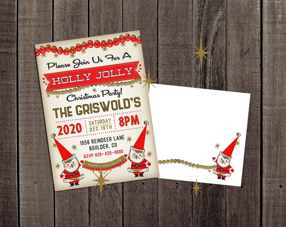 Christmas Party Invitation I Custom Printable Holiday Invites - Etsy