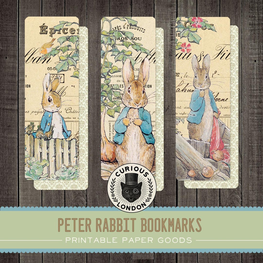 Classic Peter Rabbit Printable Bookmarks: Vintage Beatrix Potter ...