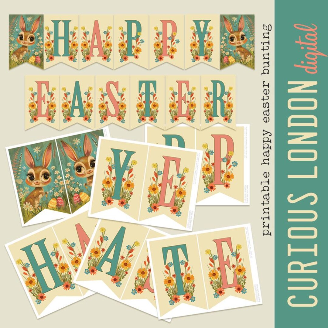 Printable Easter Bunny Bunting: DIY Spring Banner (digital Download) - Etsy