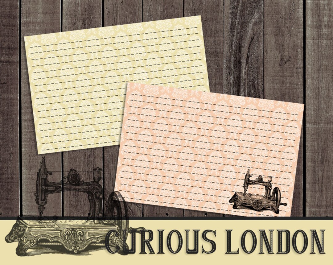 Antique Sewing Machine I Recipe Cards I Sewing Notecards I Seamstress ...