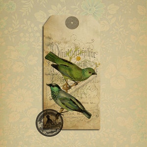Printable Gift Tags Fancy Bird Tags French Ephemera Instant Download to ...