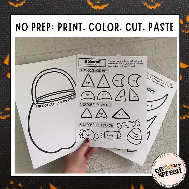 Halloween Speech Therapy Articulation Craft | Build Your Own Jack-o ...