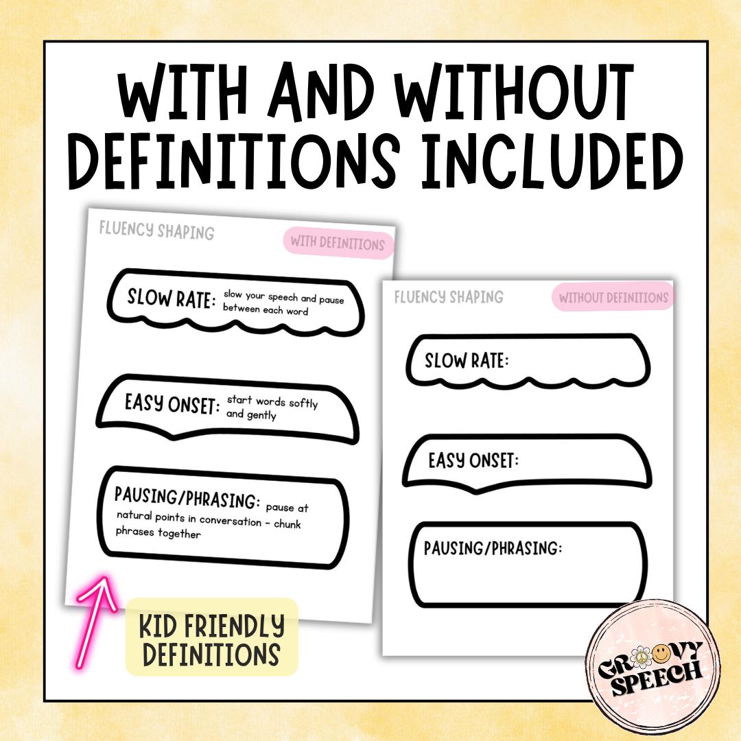 Fluency Strategies Speech Therapy Craft | Stuttering Activity - Etsy