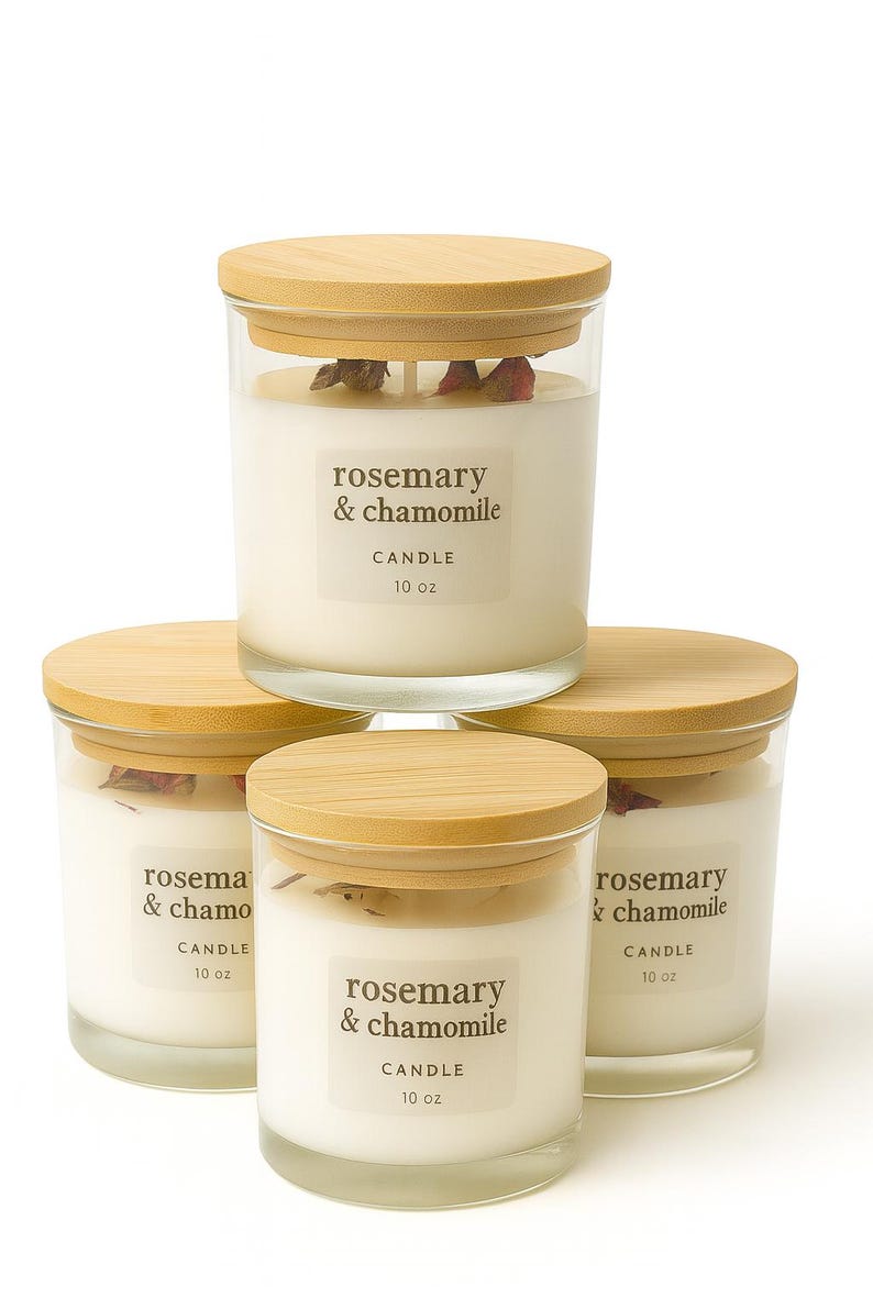 Purification Candle Rosemary & Chamomile – Glass Jar With Wooden Lid - Etsy