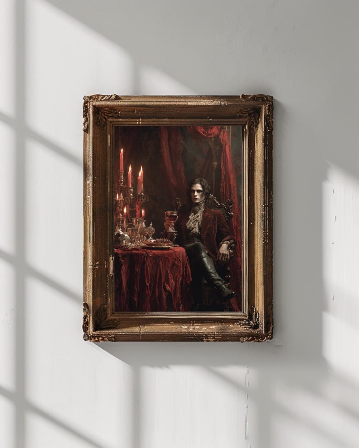 Vampire Lord Gothic Wall Art Dark Aristocrat Decor Blood Red Baroque ...