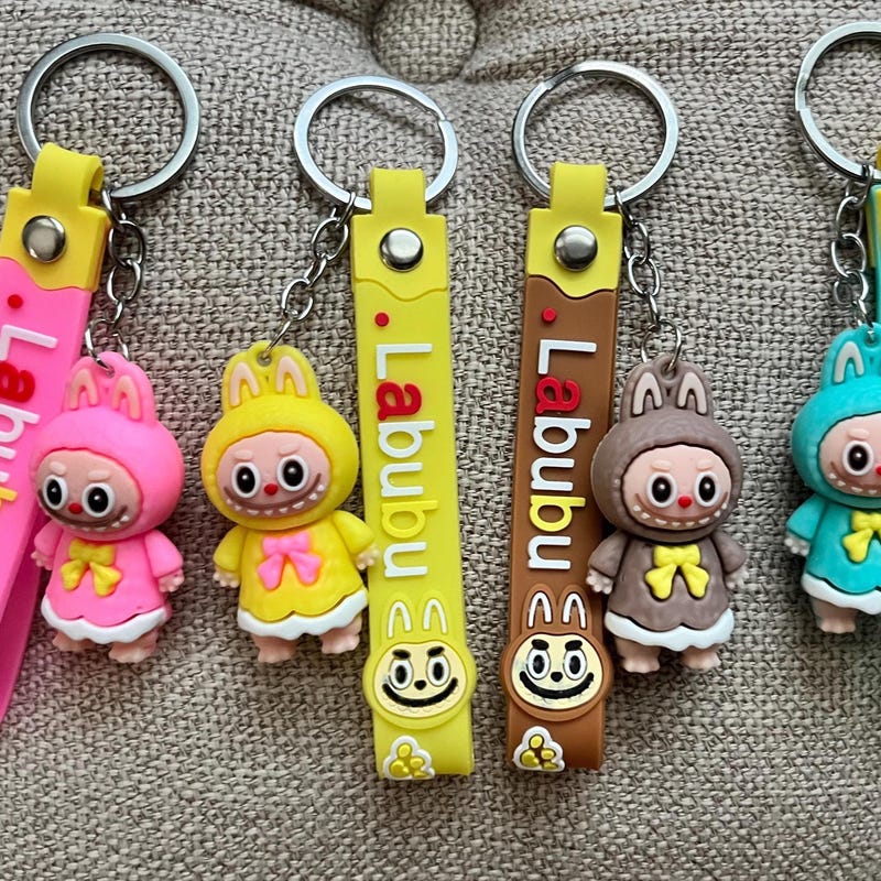 Pink and Yellow Labubu - Etsy