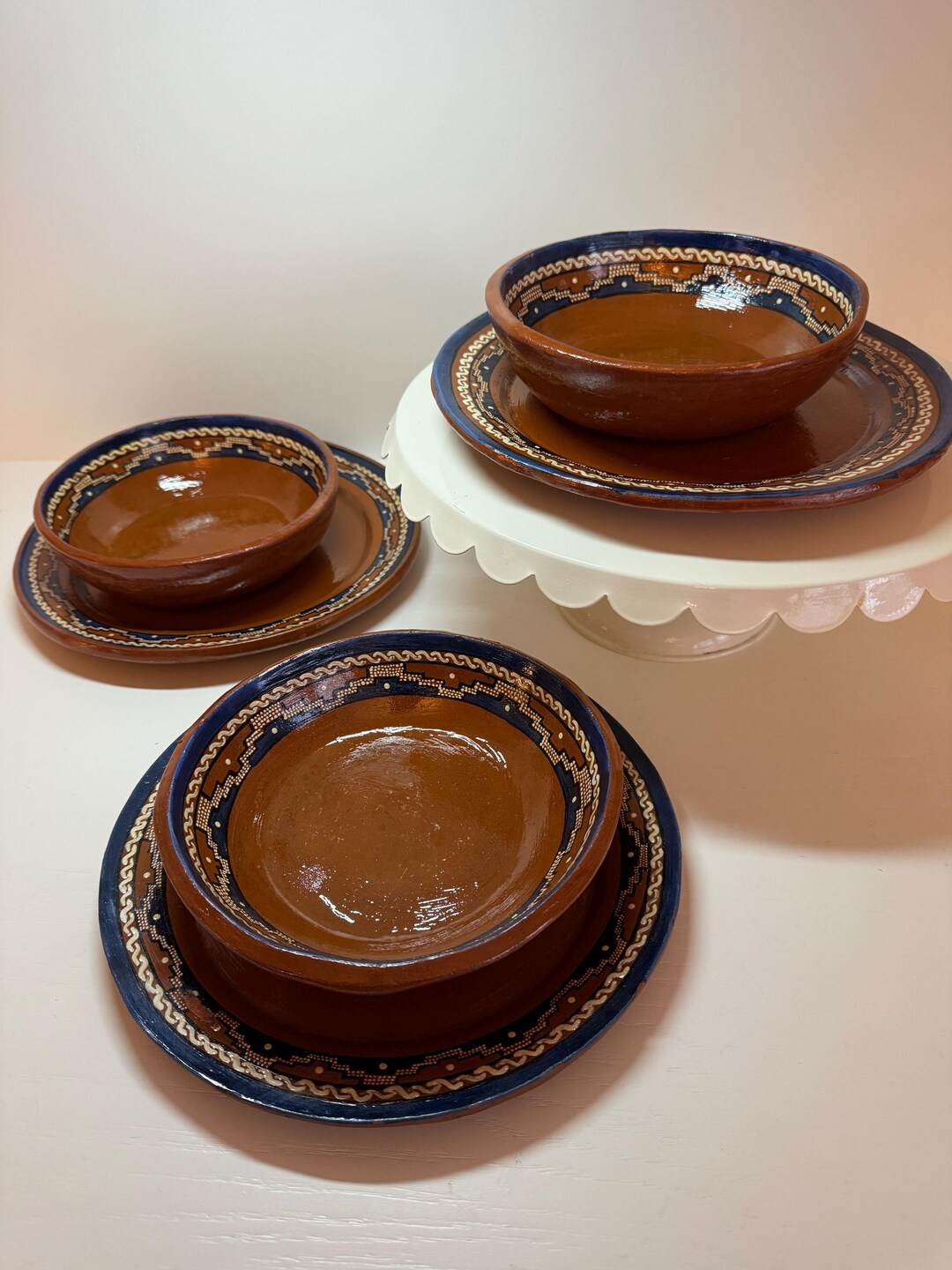 Vintage 1988 Day Allen Mexican Pottery Dinnerware Set – Hand-painted ...