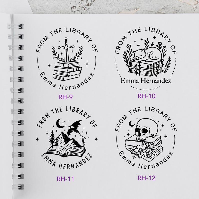 Personalized Book Embosser/custom Book Stamp/from the Library of ...