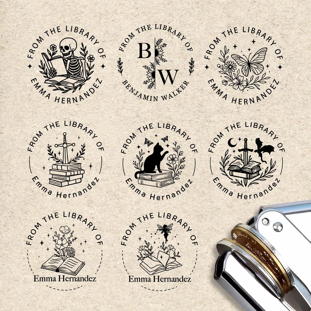 Personalized Book Embosser/custom Book Stamp/from the Library of ...