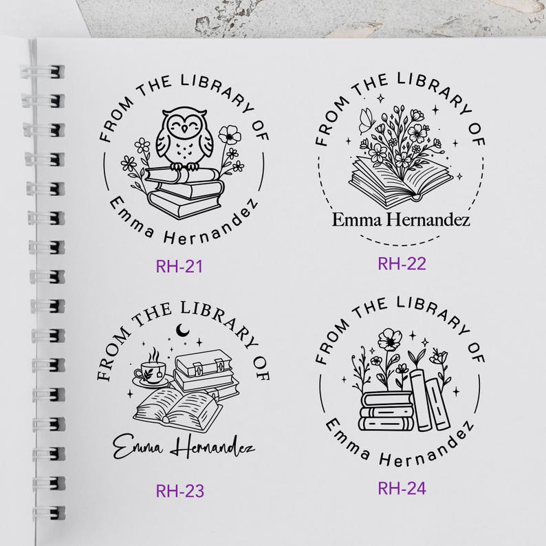 Personalized Book Embosser/custom Book Stamp/from the Library of ...