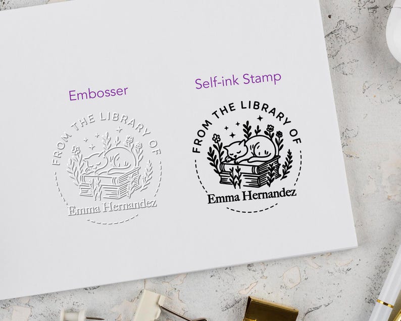 Personalized Book Embosser/custom Book Stamp/book Lover Gifts/christmas ...