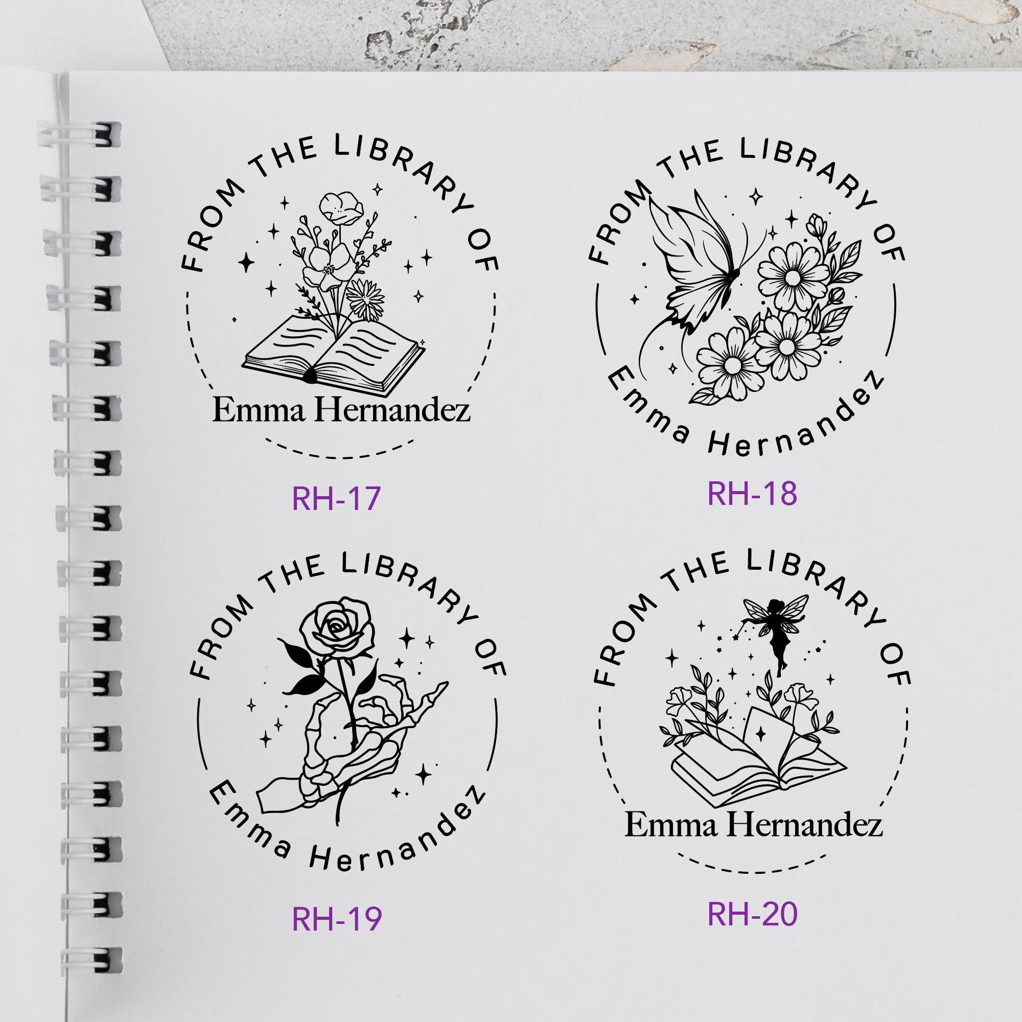 Personalized Book Embosser/custom Book Stamp/from the Library of ...