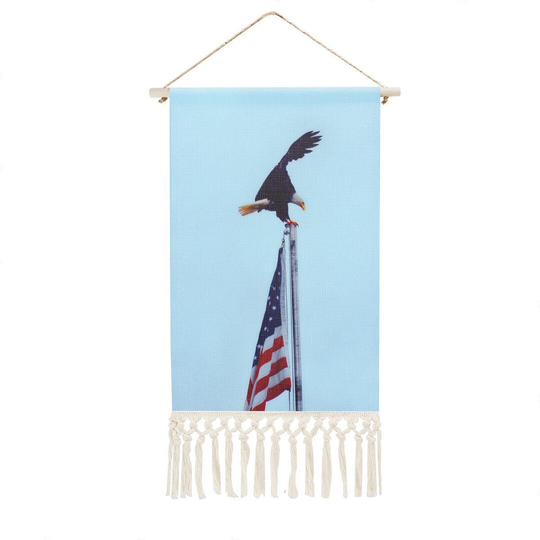 Patriotic Eagle and Flag Linen Wall Decor - Etsy