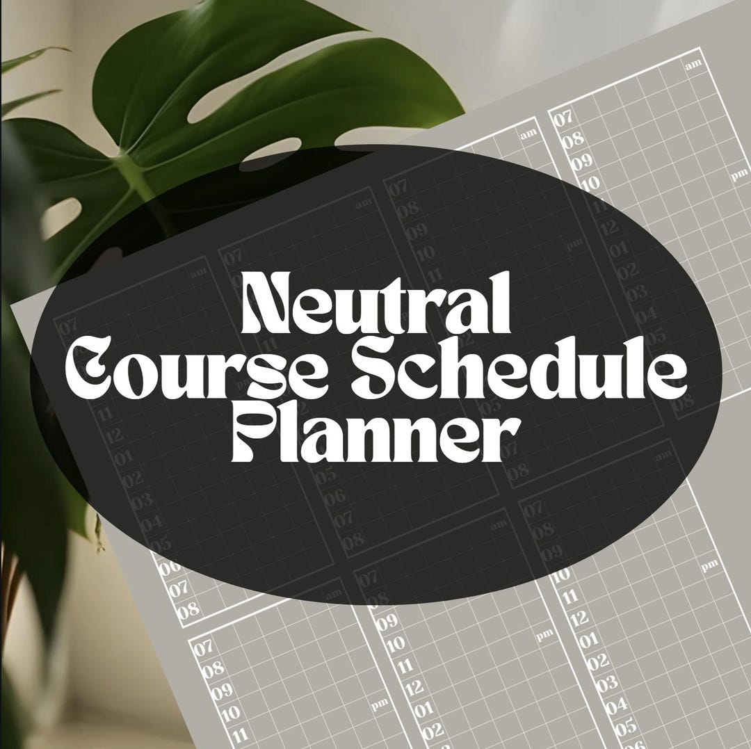 Neutral Course Schedule Planner - Etsy