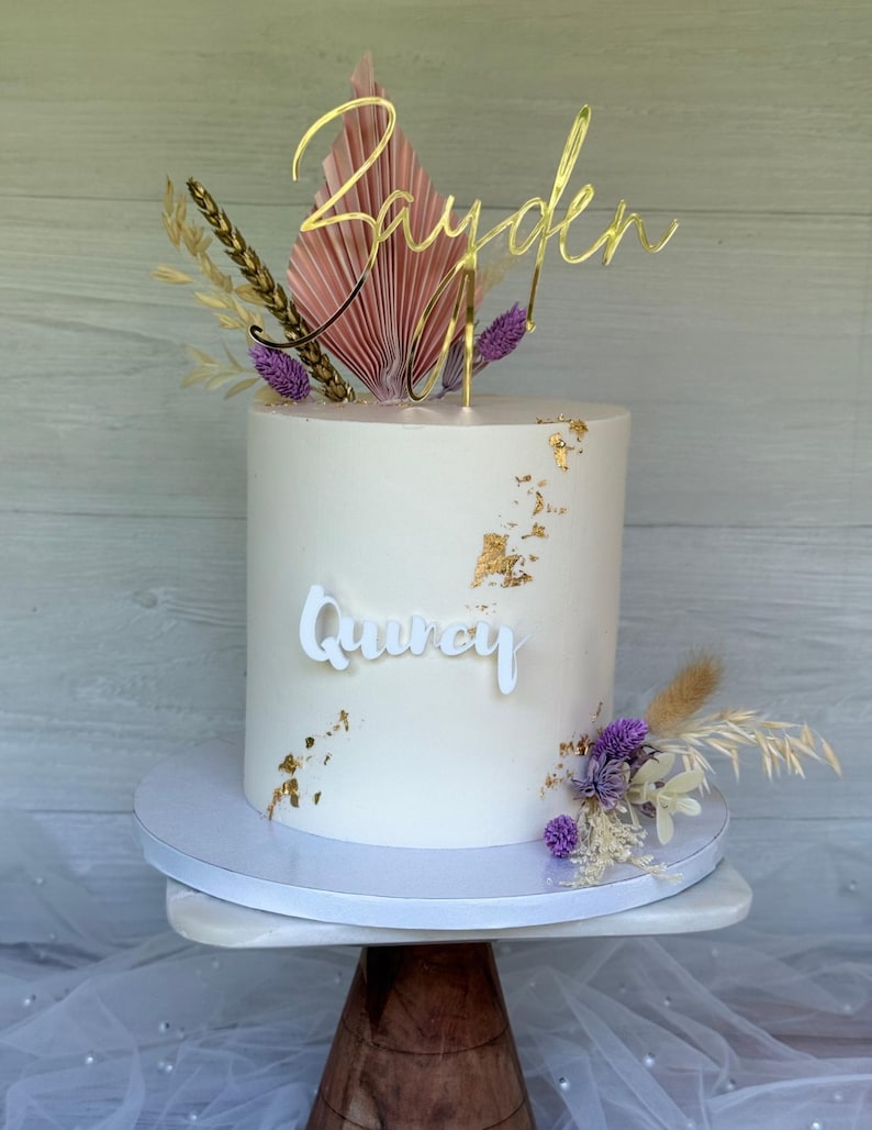 Personalized Acrylic Cake Topper: Custom Name Party Decoration - Etsy
