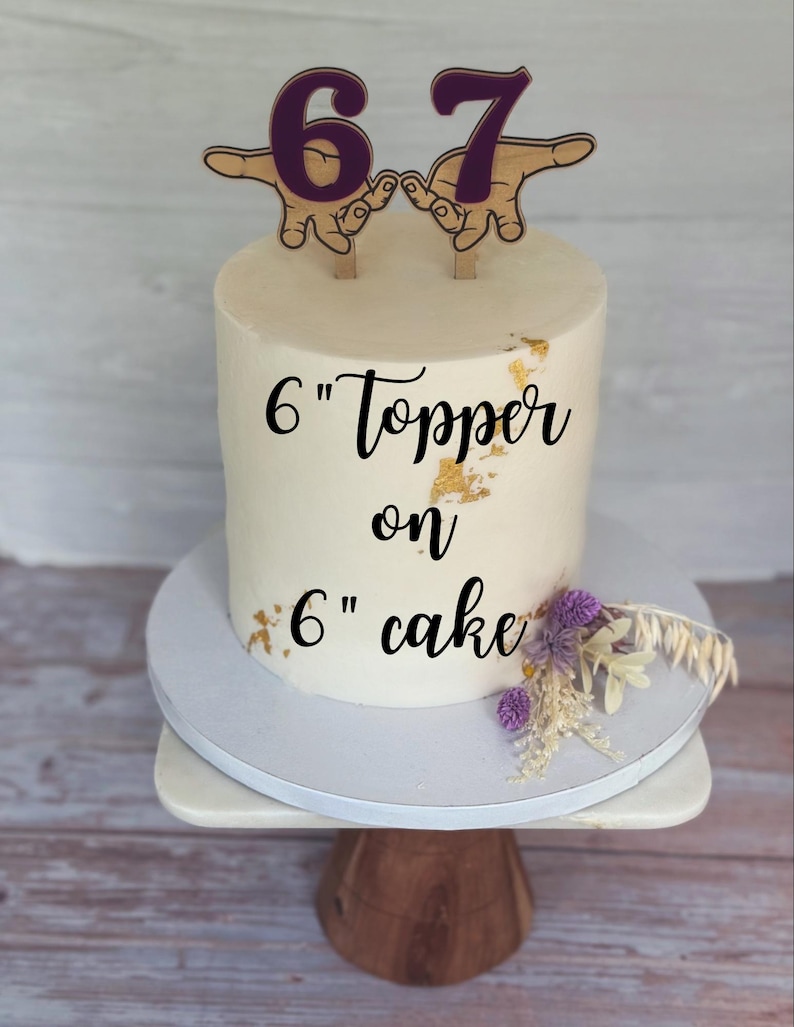 6 7 Birthday Cake Topper With Hands, Wooden Engraved Hands Holding ...
