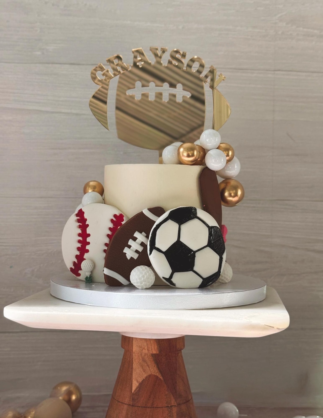 Personalized Football Cake Topper: Acrylic Sports Birthday Party ...