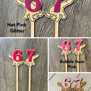 6 7 Birthday Cake Topper With Hands, Wooden Engraved Hands Holding ...