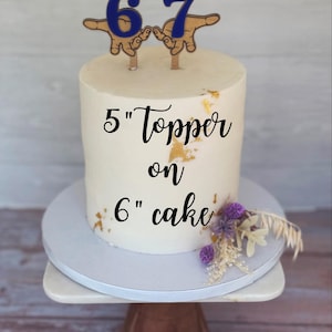 6 7 Birthday Cake Topper With Hands, Wooden Engraved Hands Holding ...