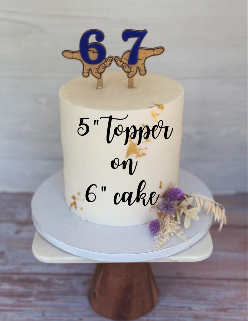 6 7 Birthday Cake Topper With Hands, Wooden Engraved Hands Holding ...