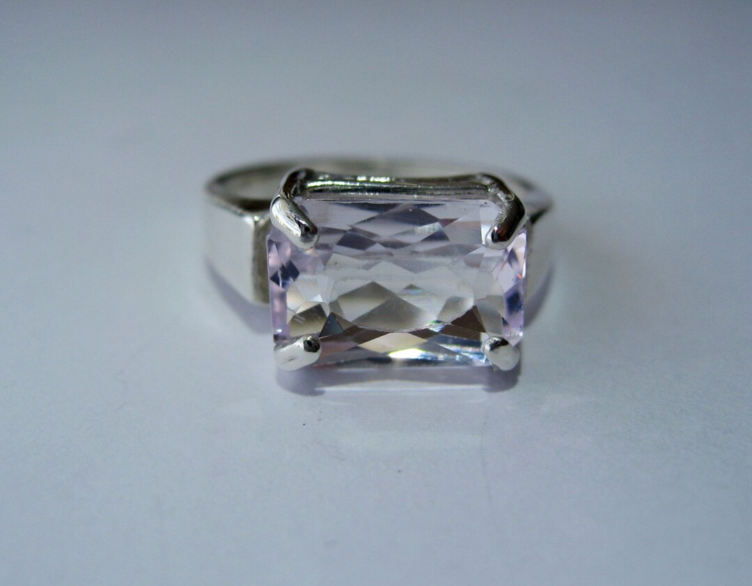 Light Lavender Pink Kunzite in Sterling Silver Ring, 4.04ct. Size 6.75 ...