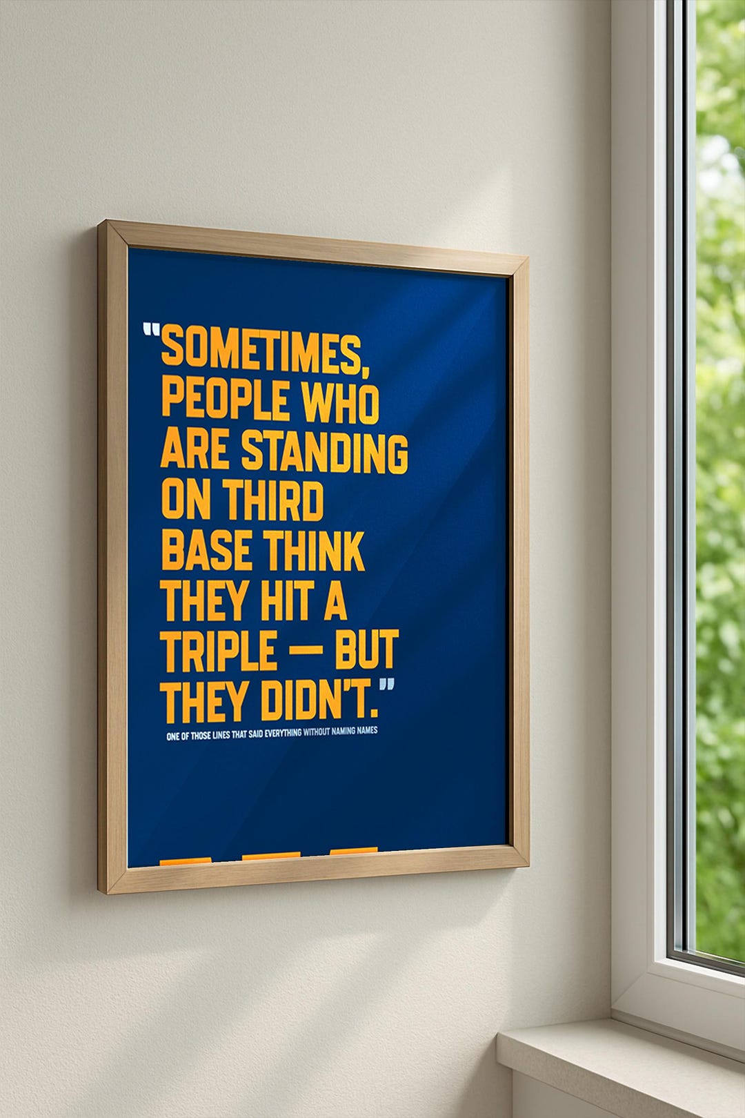 Jim Harbaugh Quote Print | Digital Wall Art | Born on Third Base Poster ...
