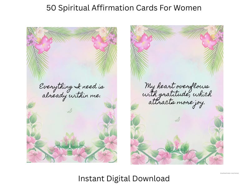 Spiritual Affirmation Cards for Women | Daily Encouragement, Anxiety ...