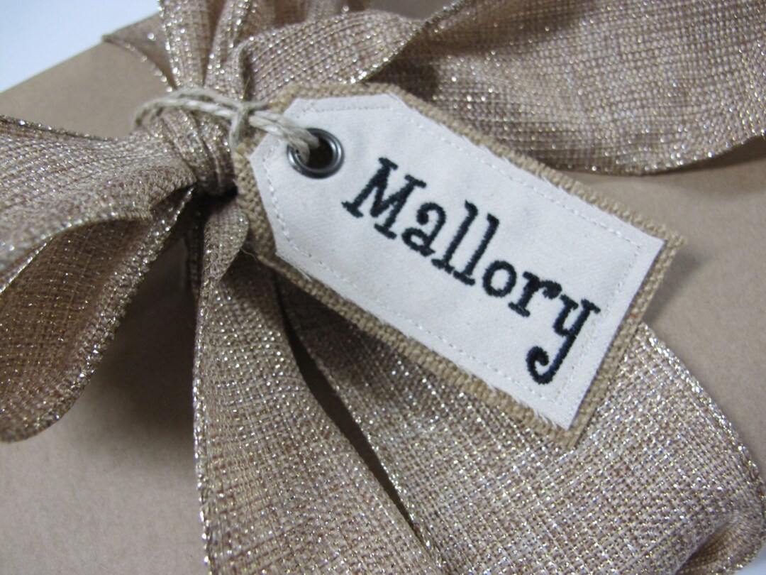 Embroidered Name Tag for Personalization for Stockings, Gifts, or ...