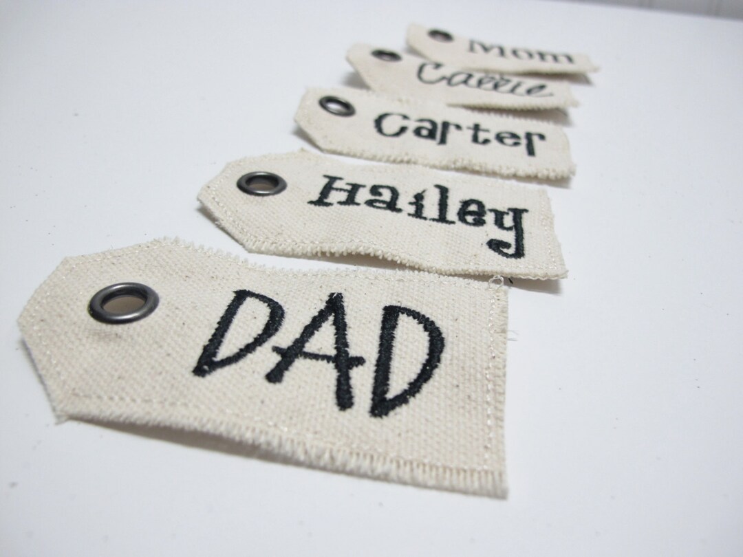 Embroidered Name Tag for Personalization for Stockings, Gifts, or ...