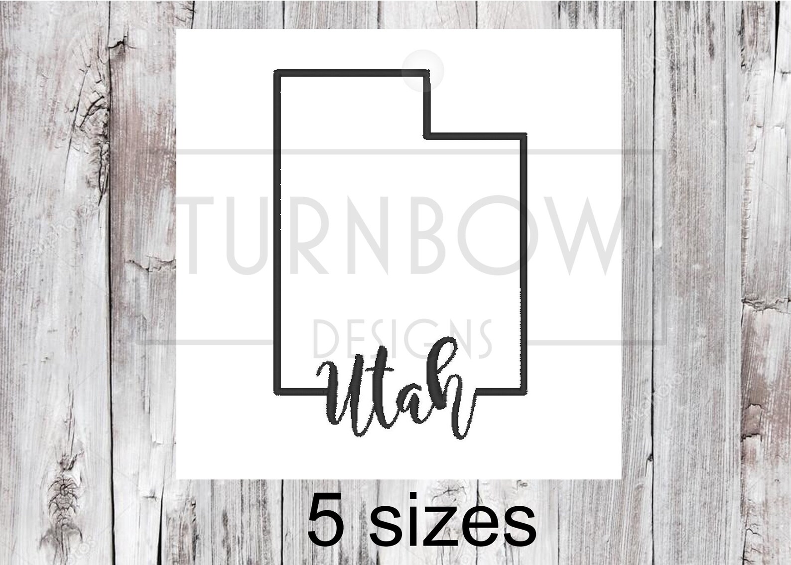 State Outline of Utah With Cursive Name Machine Embroidery Pattern ...