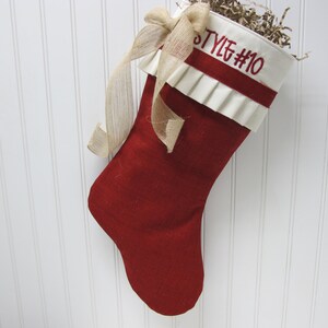 Red Burlap Stockings, Burlap Stocking, Coordinating Stocking Sets ...