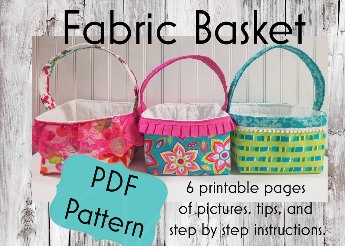 Fabric Basket PDF Pattern, Easter Basket Pattern, Sew Your Own - Etsy