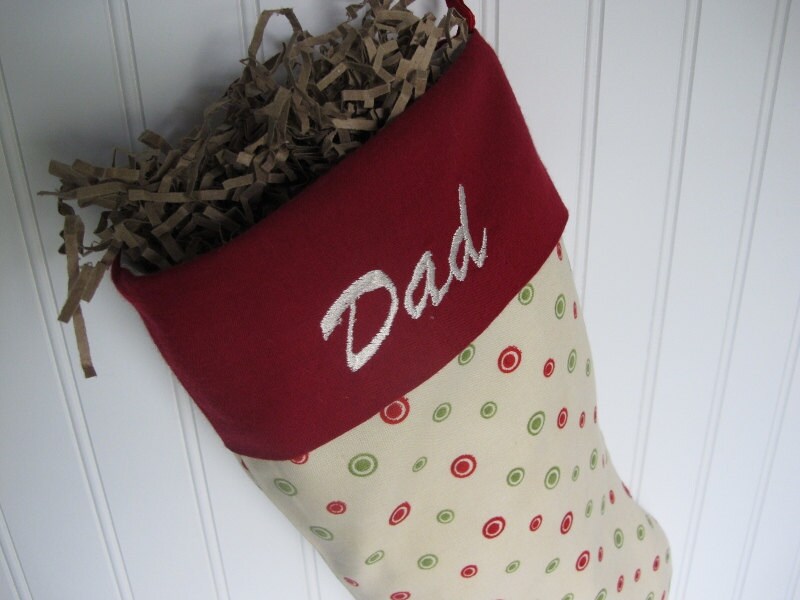 Dark Red and Green Traditional Christmas Stockings, Make Your Own Set ...